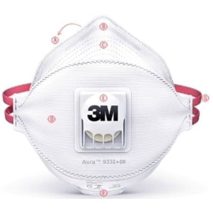 Respirador Descartavel Pff3 Com Valvula 3 Paineis 3m 9332 - Net Suprimentos